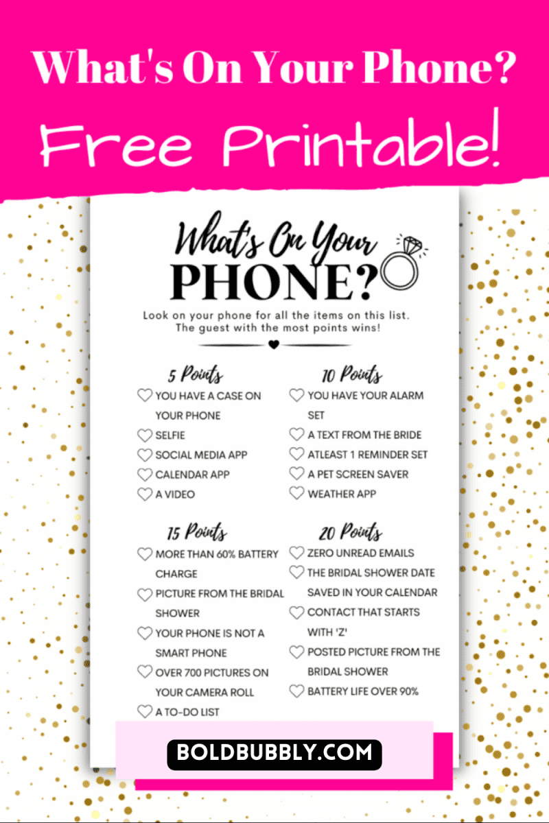 Insanely Fun Whats On Your Phone Game + Free Printable - Bold & Bubbly